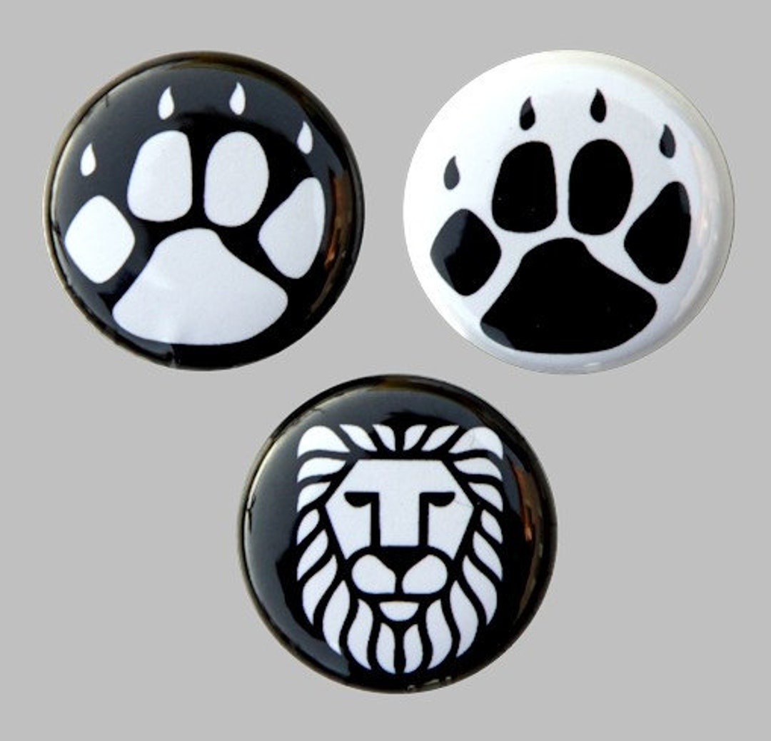 Lion Paw Print Set of 3 Buttons Pinbacks Badges 1 Inch - Etsy