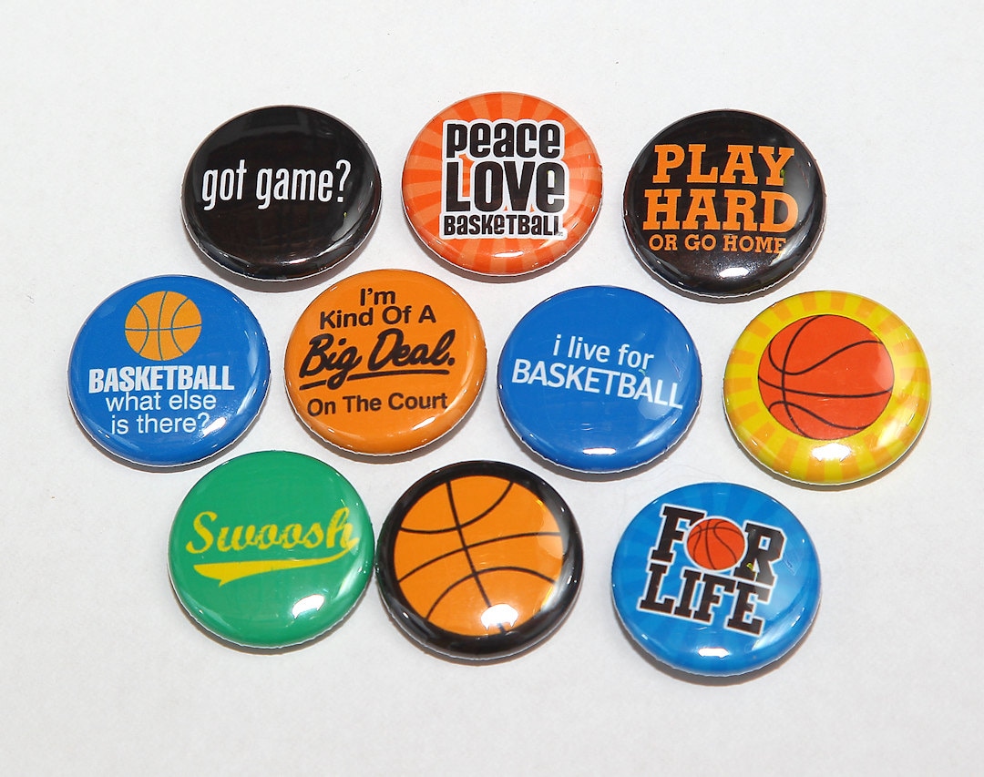 Basketball Set of 10 Pinbacks Buttons Badges 1 Inch - Etsy