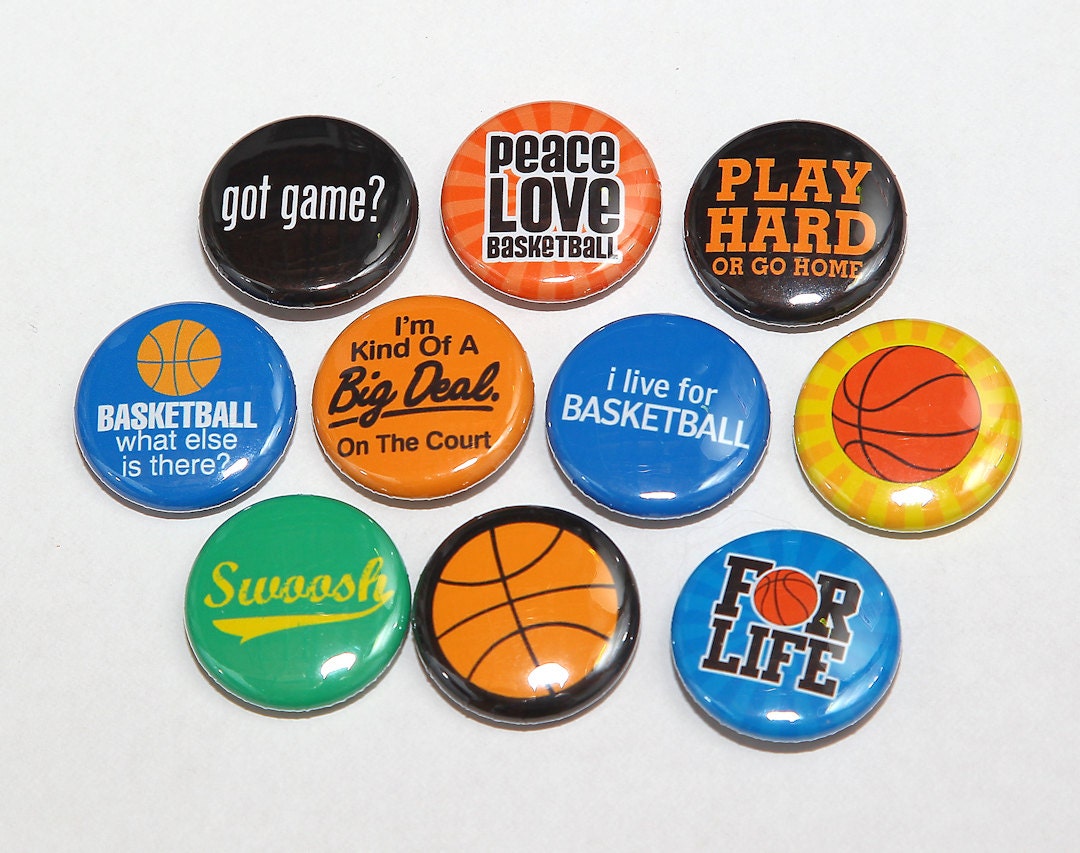Basketball Set of 10 Pinbacks Buttons Badges 1 Inch - Etsy
