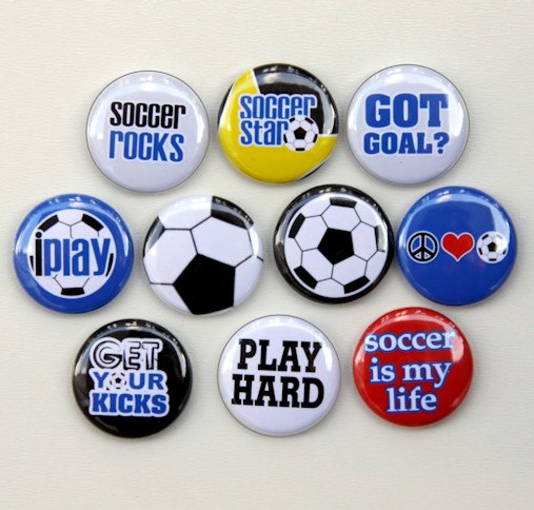 Soccer Star Set of 10 Pinback Buttons Badges 1 Inch - Flatbacks or ...