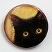 Cute Black Cat - Button Pinback Badge 1 1/2 Inch 1.5 - Magnet Keychain ...