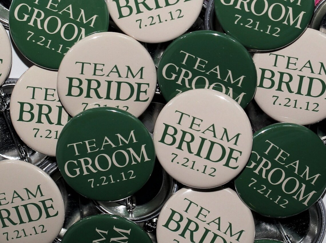 Team Bride Team Groom With Date Sand & Hunter Green 50 | Etsy