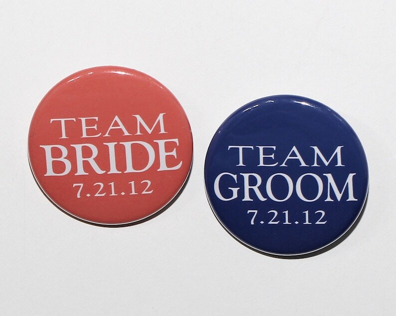Team Bride Team Groom With Date Coral & Navy 200 Pack | Etsy