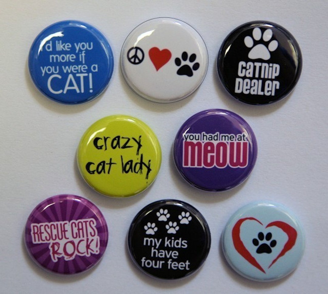 Cat Love Set of 8 - Pinbacks Buttons Badges 1 Inch - Etsy
