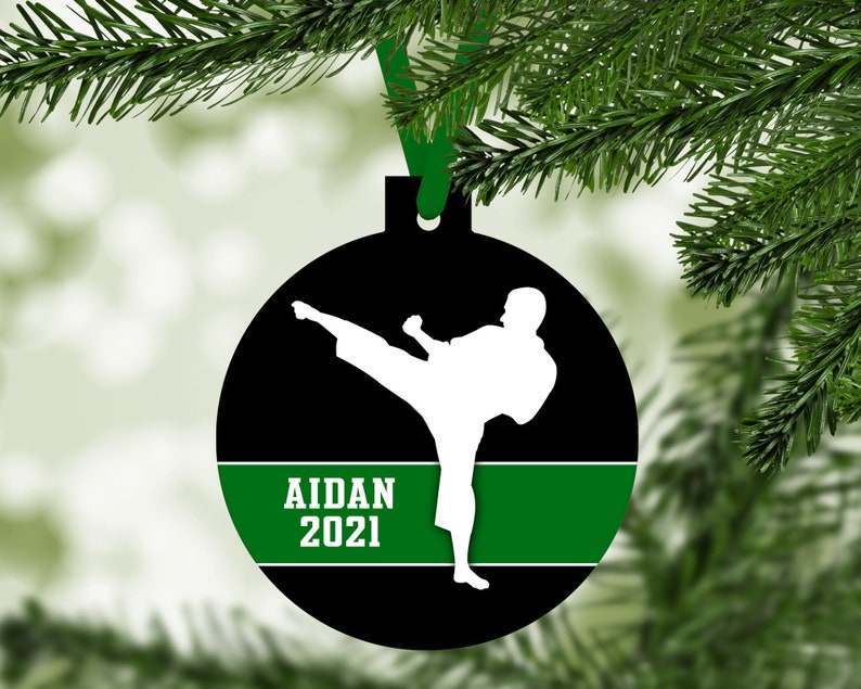 Karate Silhouette Christmas Ornament - Martial Arts Belt Colors ...