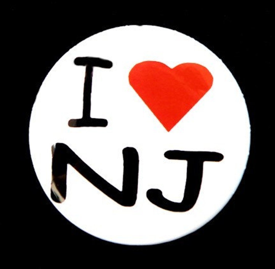 I Love NJ - Button Pinback Badge 1 Inch - Etsy