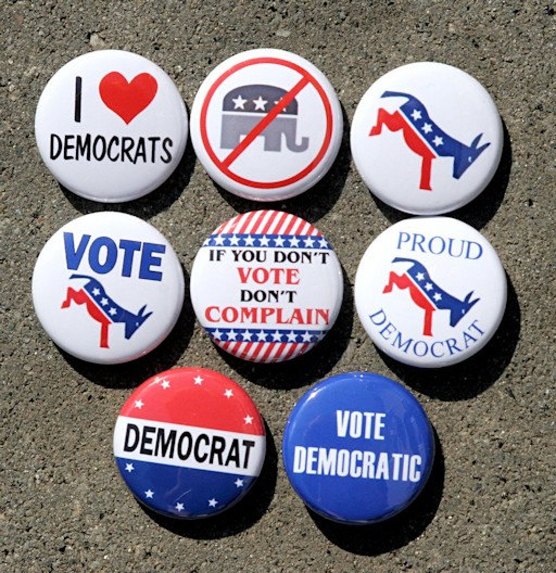 Democrat Set of 8 Buttons Pinbacks Badges 1 Inch - Etsy