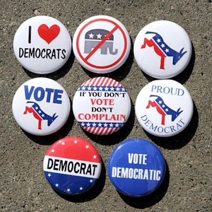Democrat Set of 8 Buttons Pinbacks Badges 1 Inch - Etsy