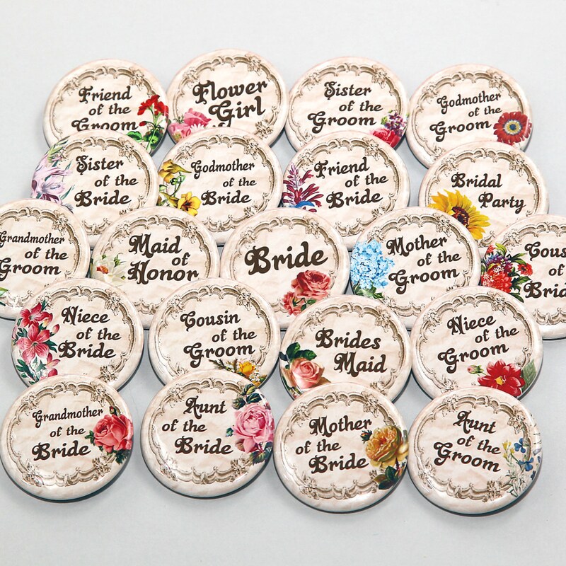Bridal Party Buttons - Etsy