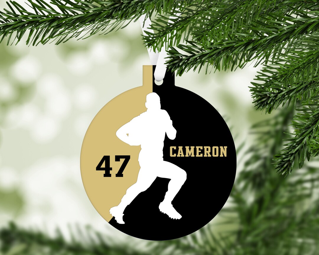 Rugby Silhouette Christmas Ornament - Team Colors - Customized Sports ...