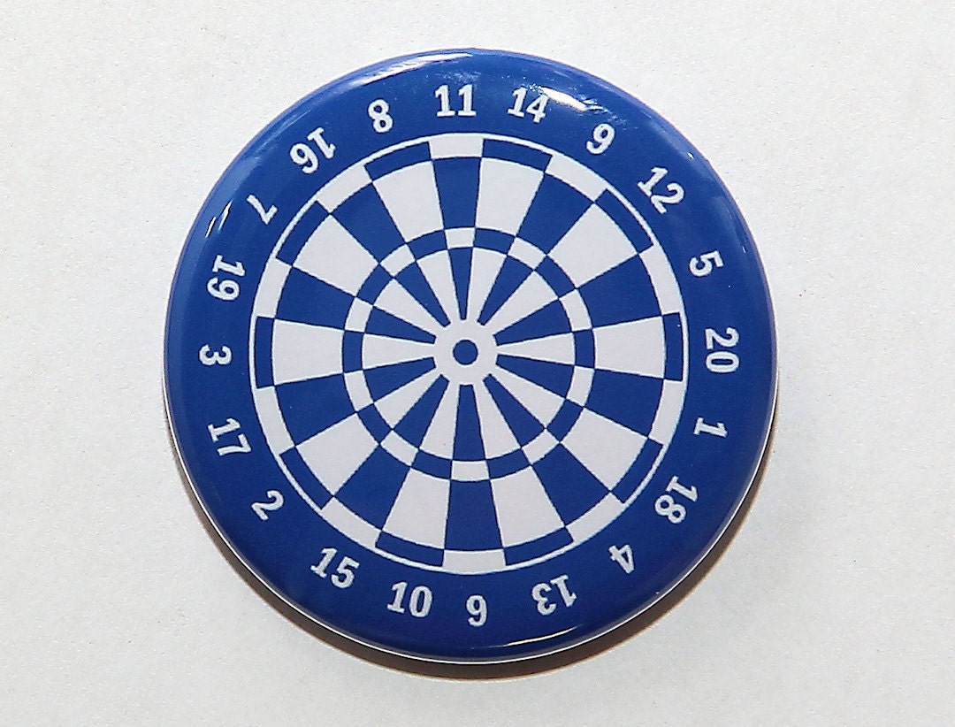 Dartboard Blue and White - Pinback Button Badge 1 1/2 Inch 1.5 - Magnet ...