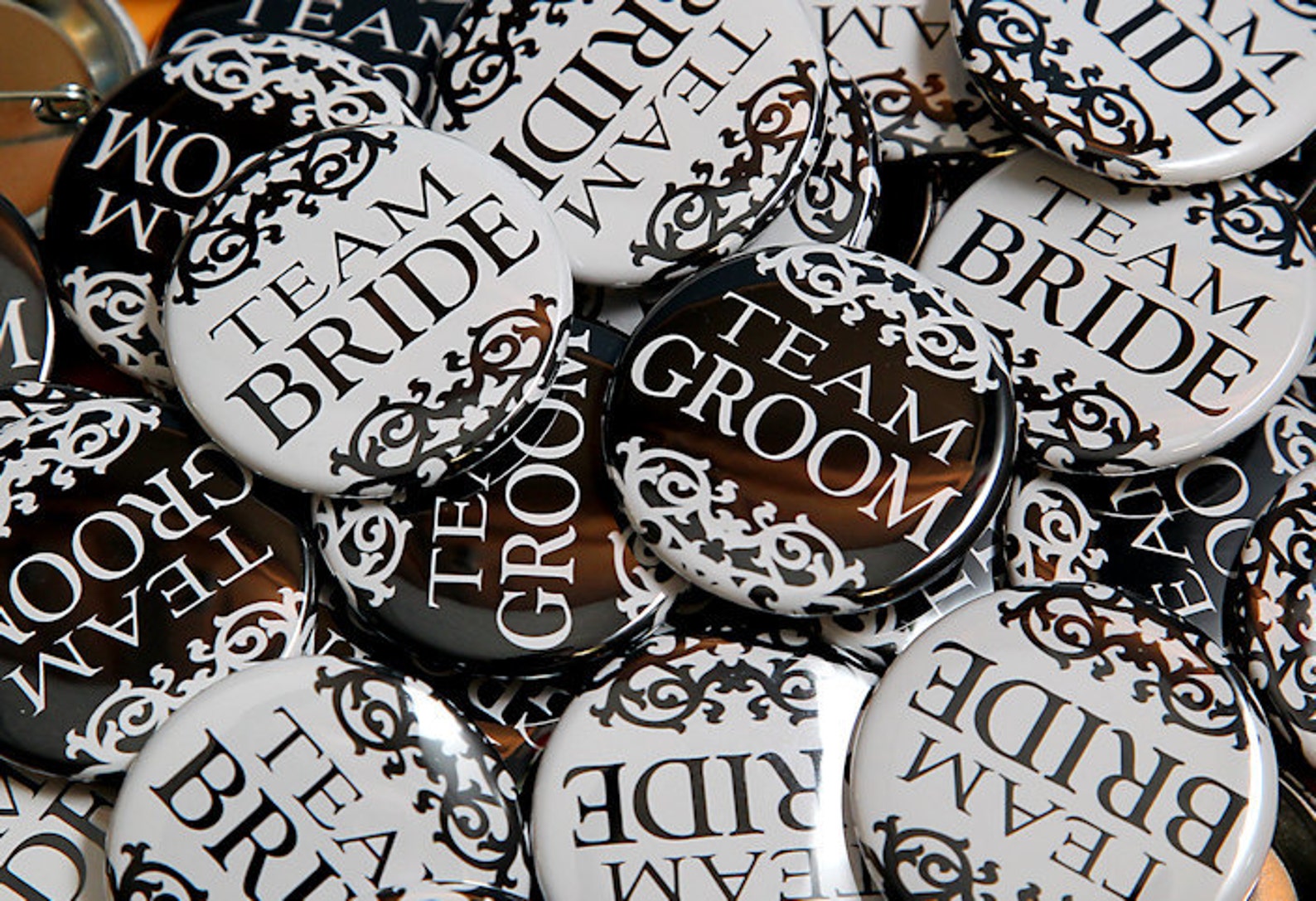Team Bride Team Groom Fancy 50 Pack Buttons Pinbacks 1 1/2 - Etsy