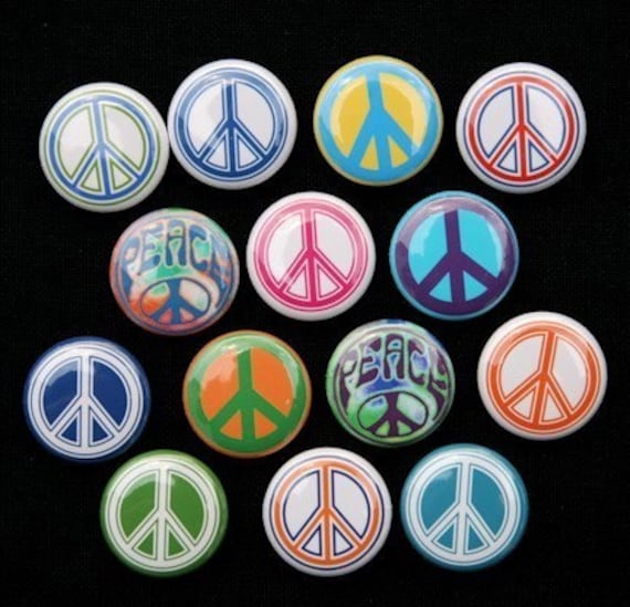 Peace Symbols Buttons Set of 14 Pinbacks Badges 1 Inch - Etsy