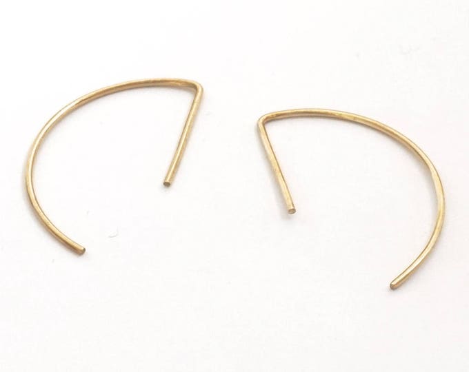Open Hoop D Earrings Minimalist Design Geometric Modern Simple - Etsy