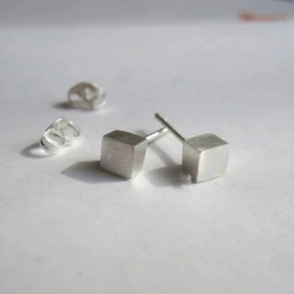 Cube Stud Earrings - Etsy