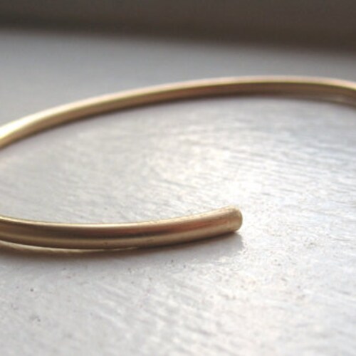 2mm Round Cuff Bracelet With Rounded Ends Line Brass | Etsy