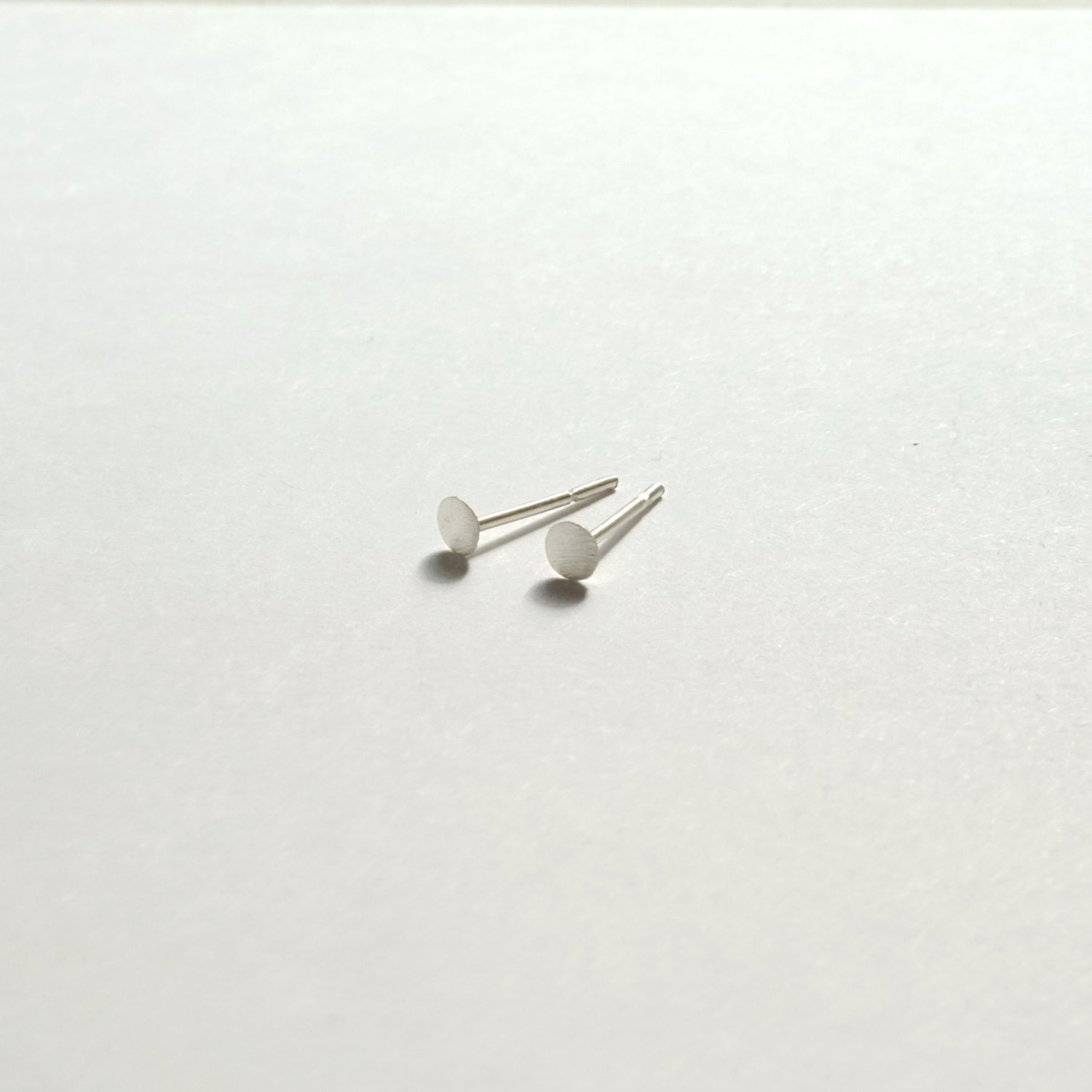 3mm Circle Stud Earrings Geometric Jewelry Sterling Silver - Etsy