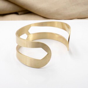 Handmade Brass Cuff Bracelet | Minimalist Adjustable Bracelet | Modern ...