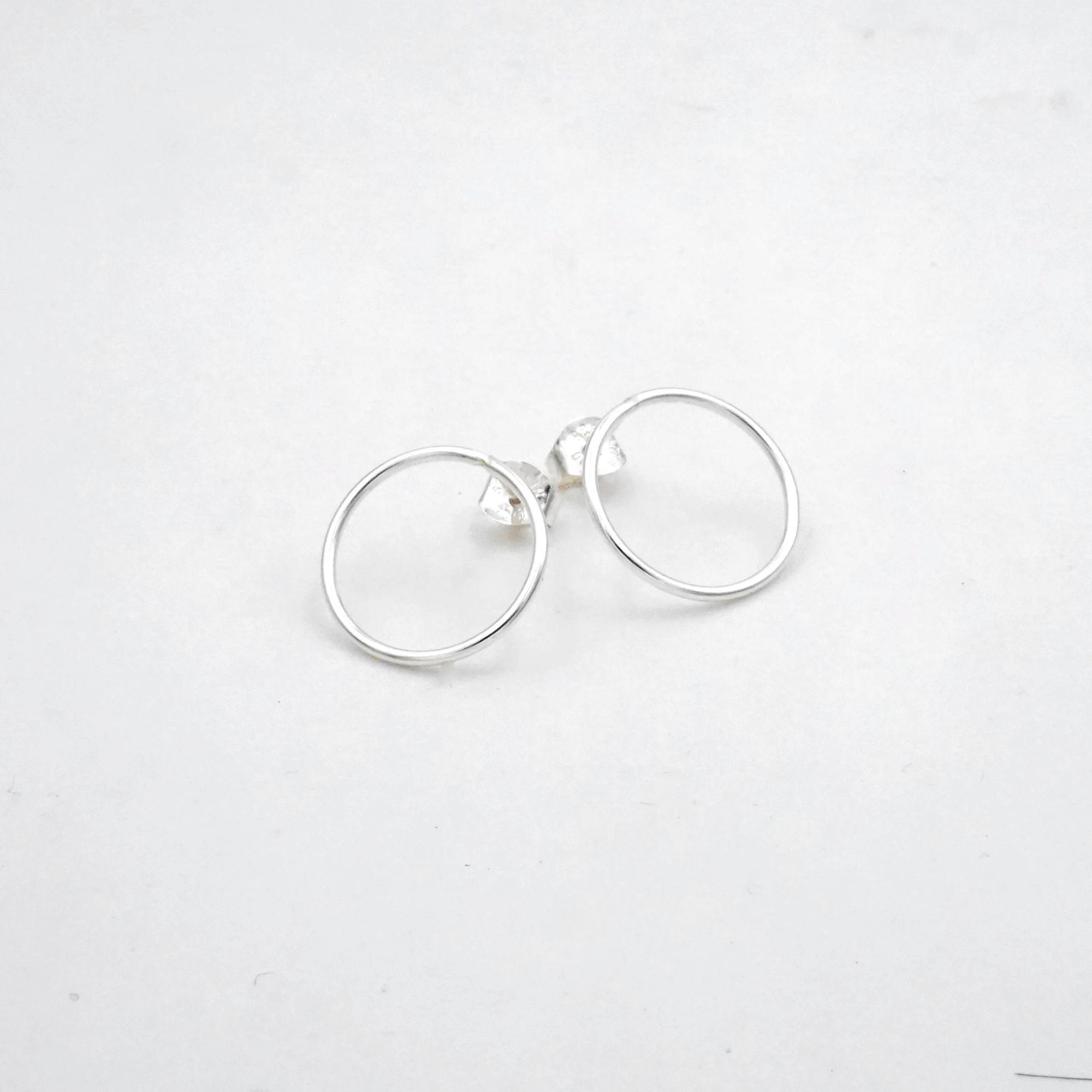13mm Open Circle Stud Earring Geometric Handmade Earrings 13mm Open Circle Stud Earring Geometric Handmade Earrings