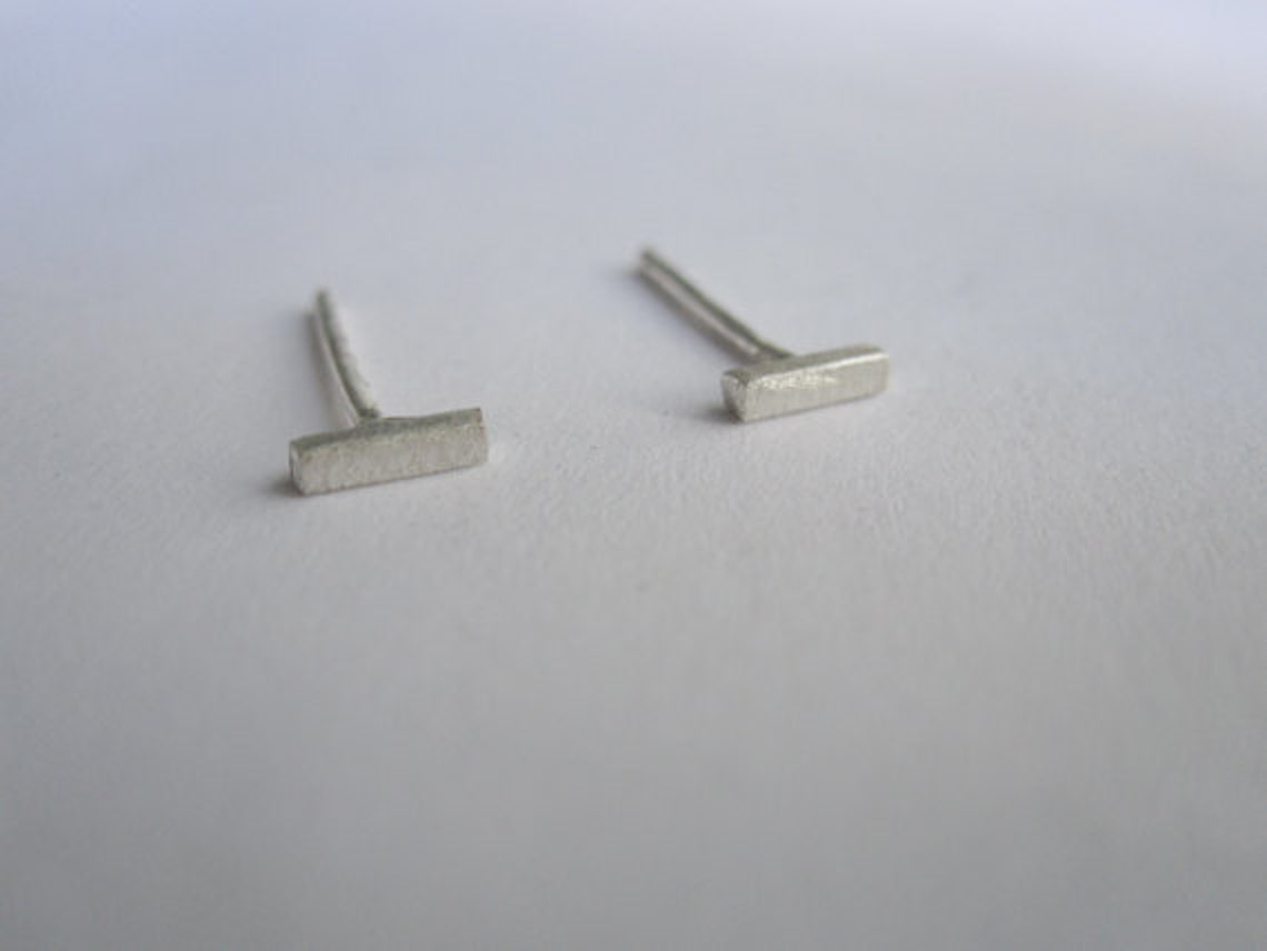 Tiny Silver Stud Earrings Teeny Tiny Skinny Sterling Silver - Etsy
