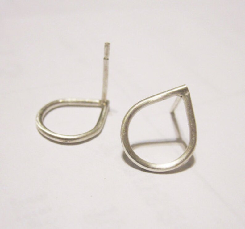 Tear Drop Stud Earrings Sterling Silver Rain Drop Earring - Etsy