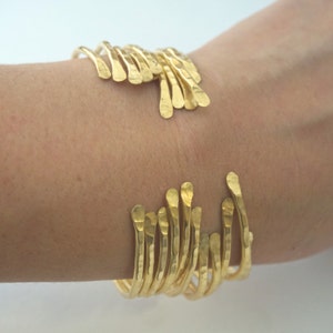 Set of Brass Stacking Bangle Adjustable Open Cuff Bracelets 0079 - Etsy