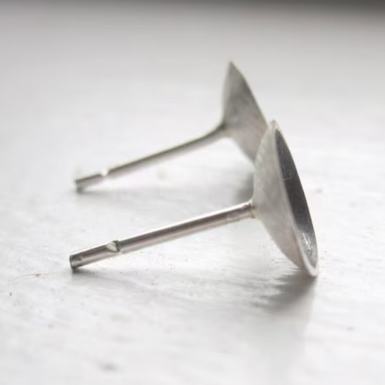 Silver and Black Dome Earrings | Matte Black | Minimalist Geometric ...