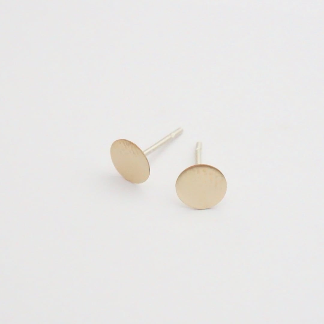 6mm Brass Circle Stud Earrings – Gold Matte or Polished, Sterling ...