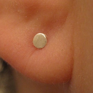 3mm Circle Stud Earrings Geometric Jewelry Sterling Silver Studs Simple ...