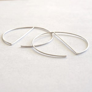 Simple Modern Dangle Open Hoop Earrings Minimalist Design Geometric ...