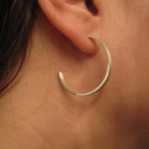 Rectangle Circle Hoop Earrings Plain Open Circle Hoop Earrings - Etsy