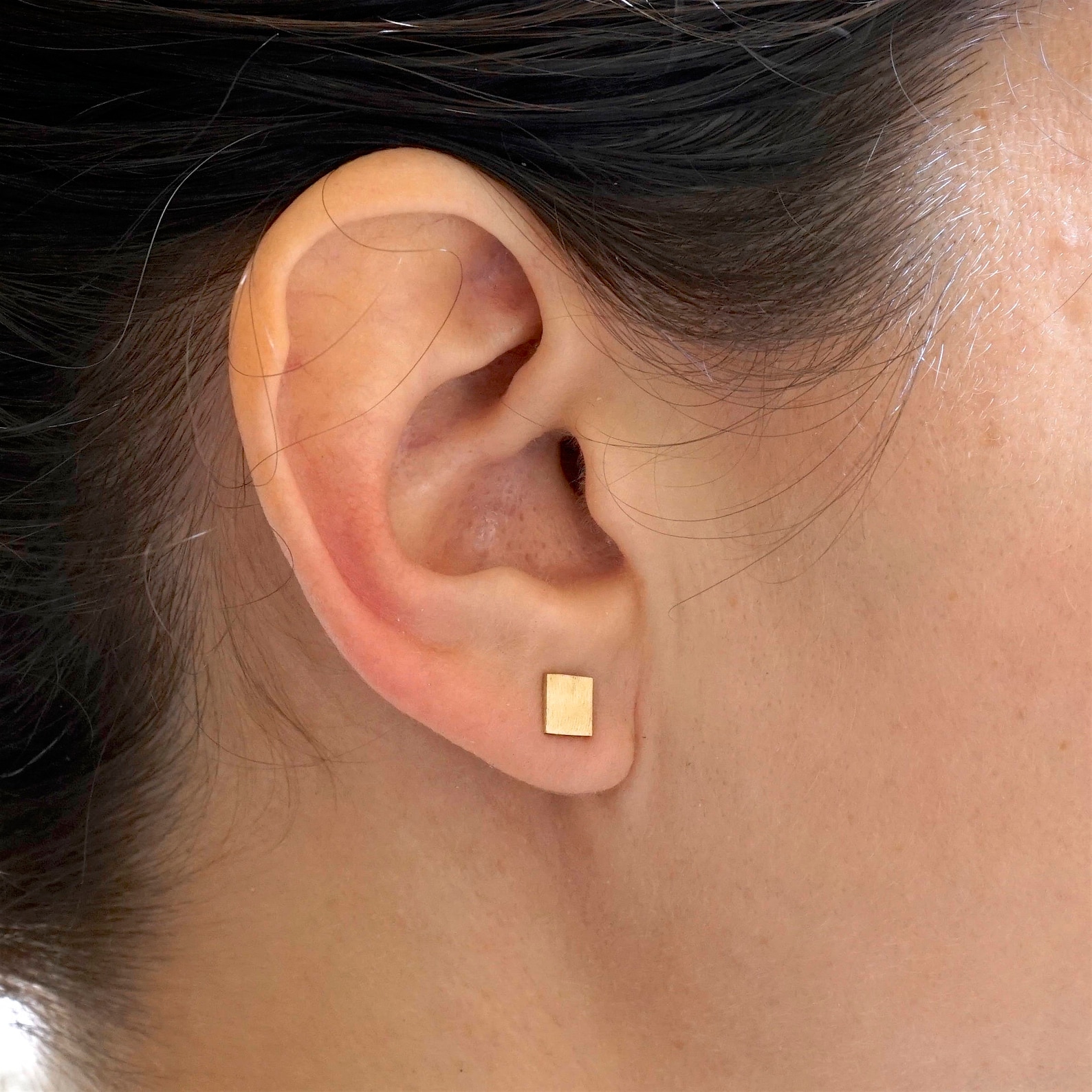 Flat Square Sterling Silver Stud Earrings Square Studs - Etsy