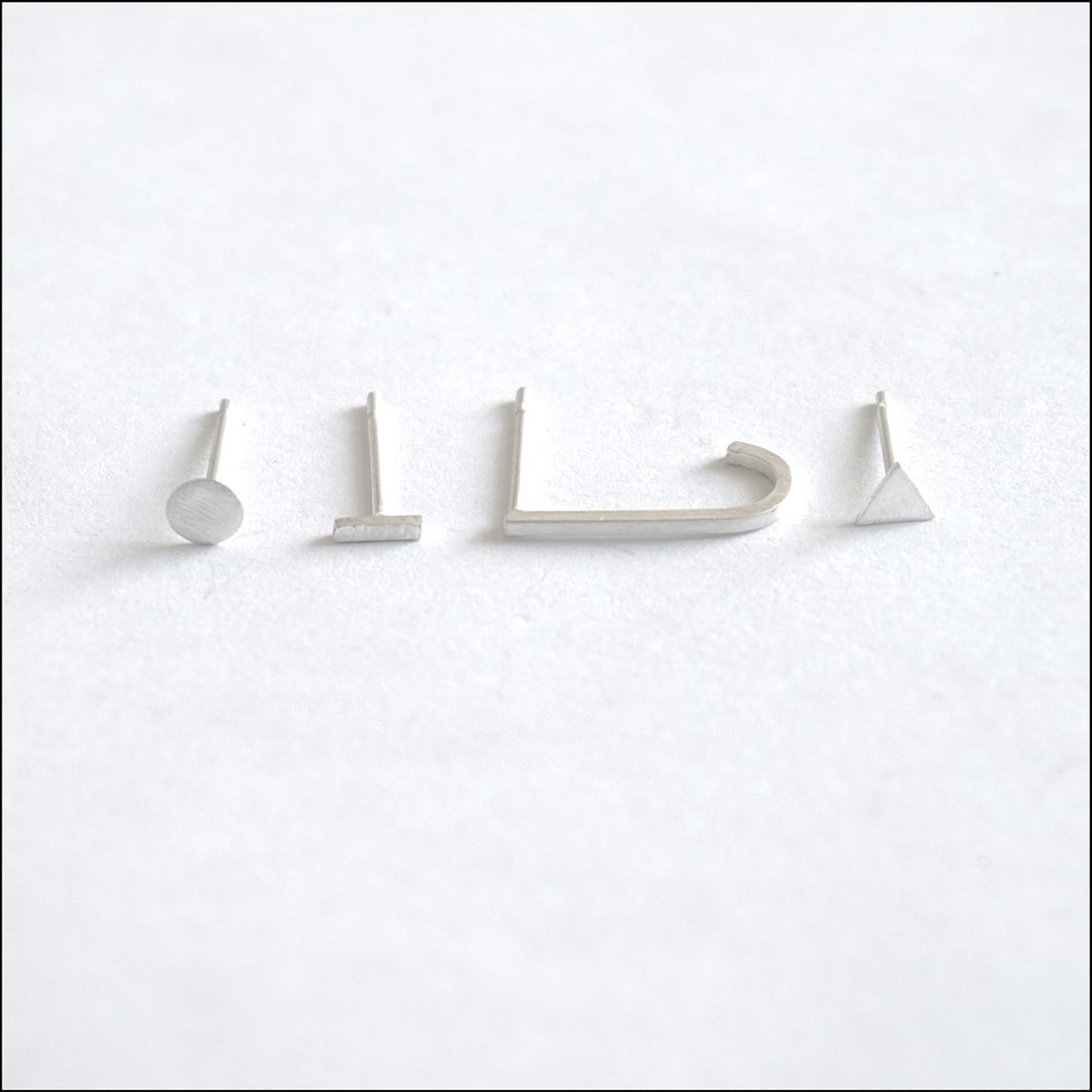 Mismatch Stud Earring Set Minimal Mismatch Set Pairs or Singles 5mm Bar ...