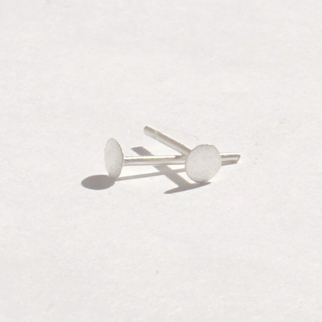 3mm Circle Stud Earrings Geometric Jewelry Sterling Silver Studs Simple ...
