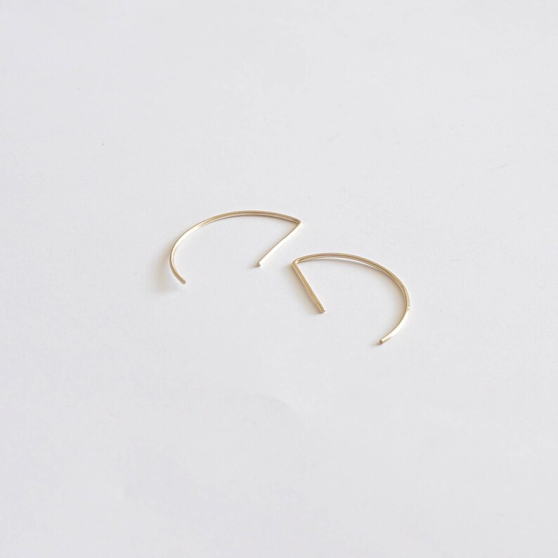 Open Hoop D Earrings Minimalist Design Geometric Modern Simple - Etsy
