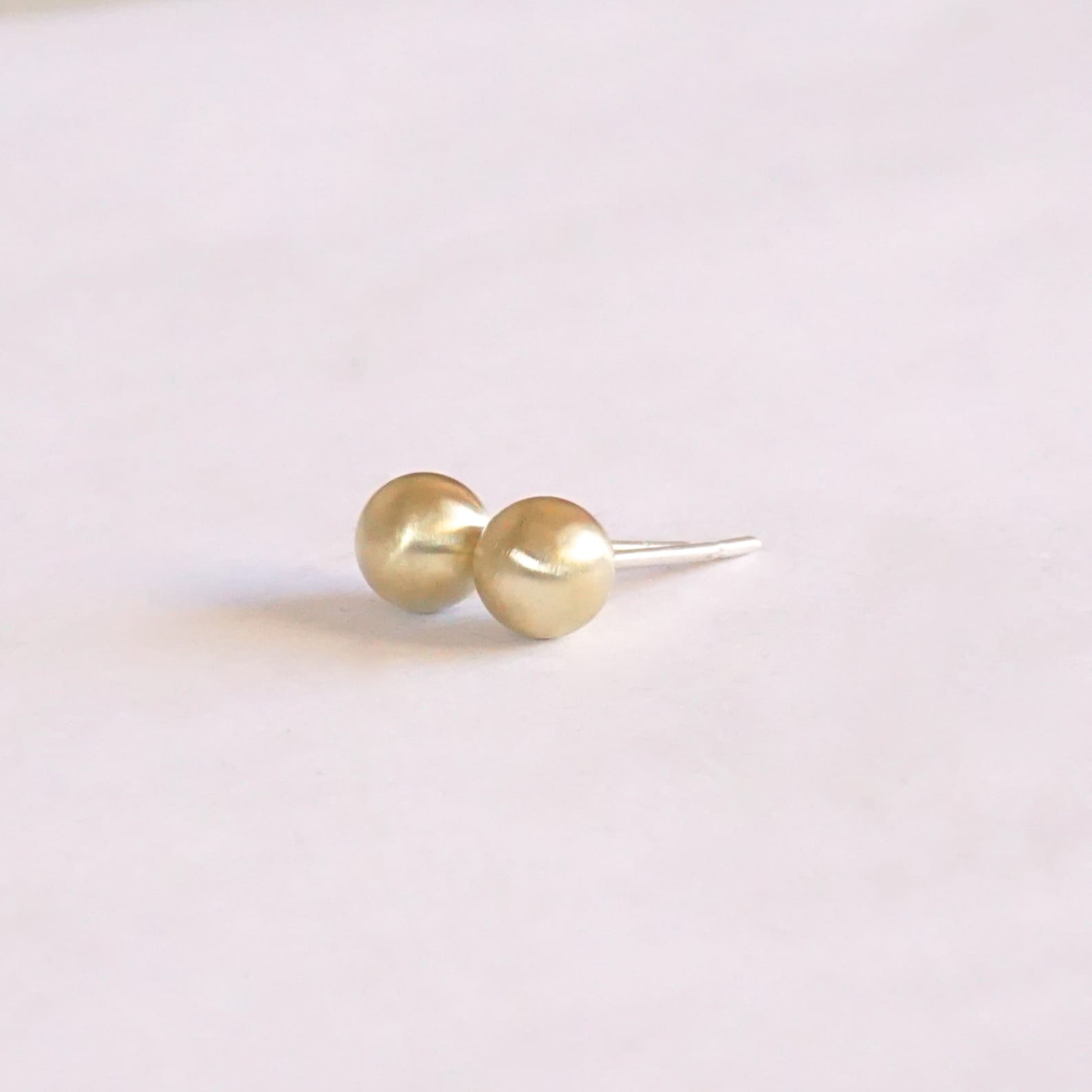 Solid Brass Ball Stud Earrings 6mm Brass Studs Tiny Gold Ball Stud ...