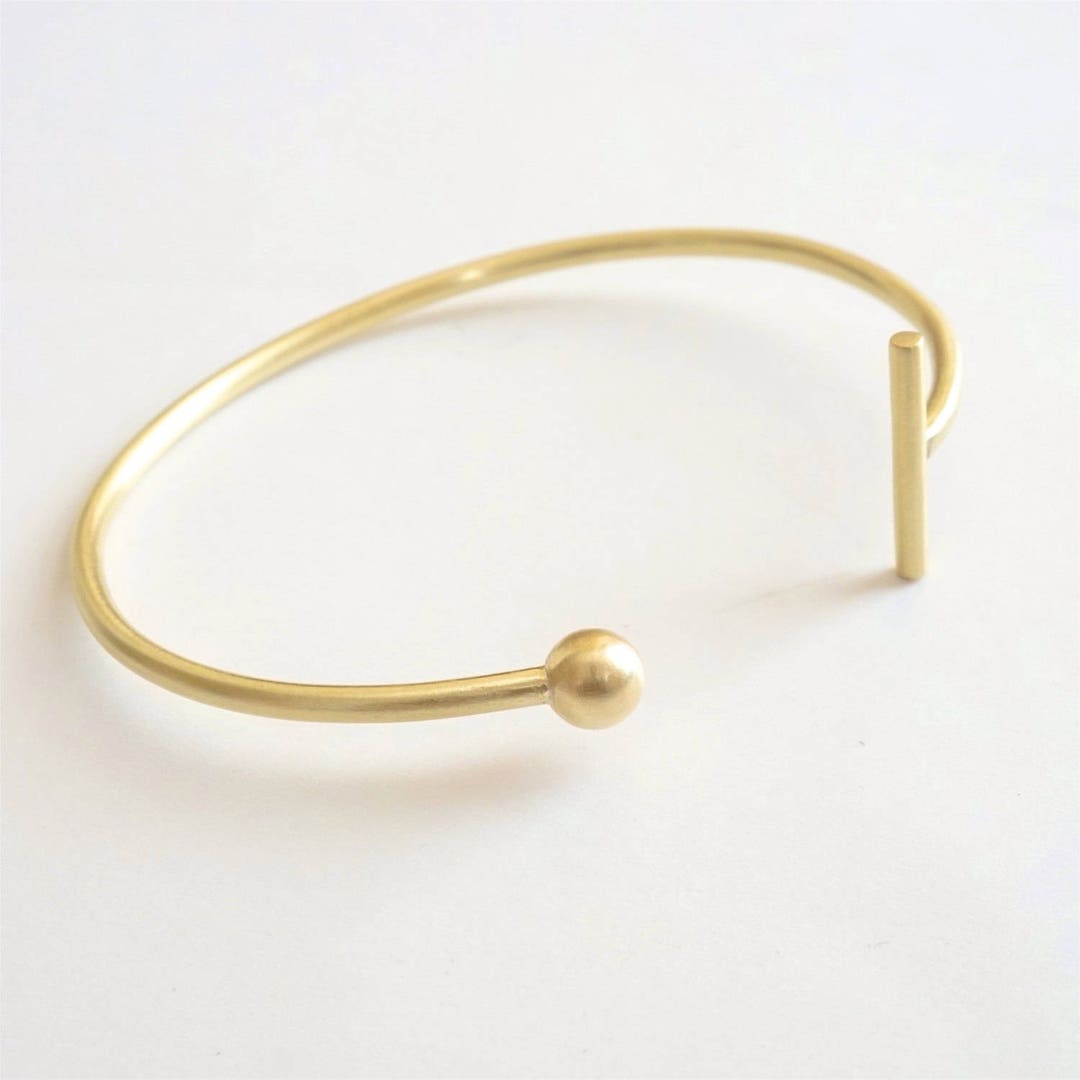 2.5mm Bar and Ball Cuff Bracelet Line Bar Ball Sphere Cuff - Etsy