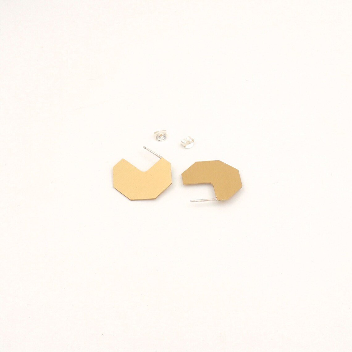 Large Octagon Stud Earrings Solid Sterling Silver Pair Stud Earring ...