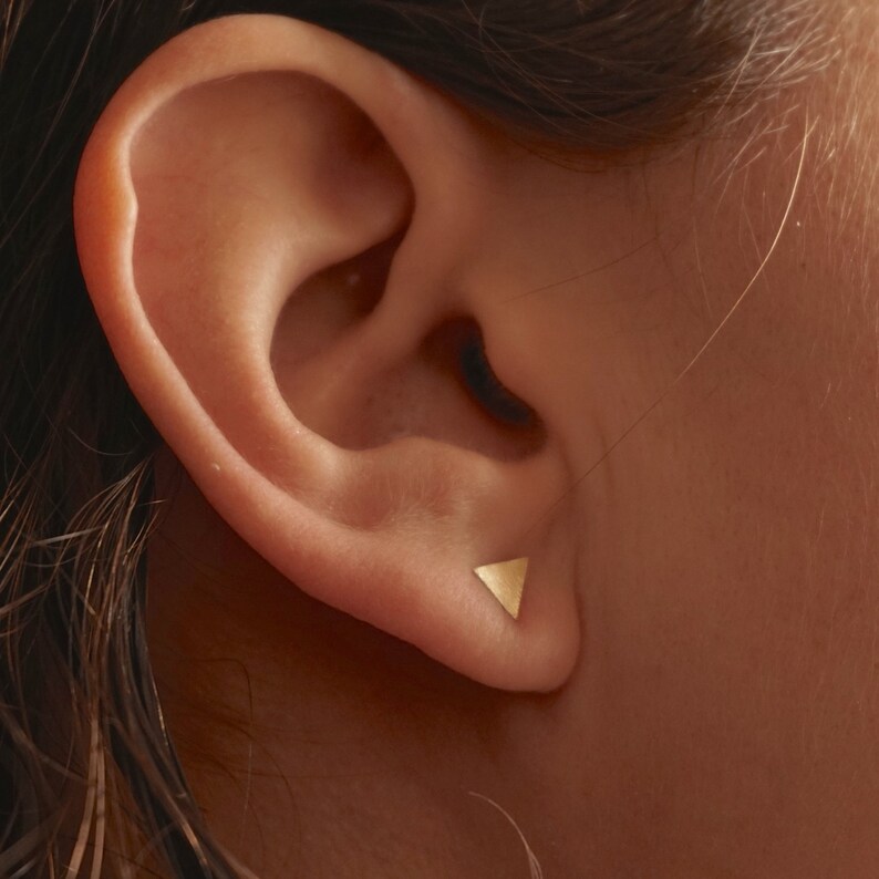 Triangle Stud Earring Gift Set 14k Gold Stud Earrings - Etsy
