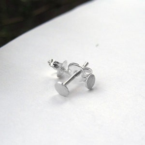 3mm Circle Stud Earrings Geometric Jewelry Sterling Silver Studs Simple ...