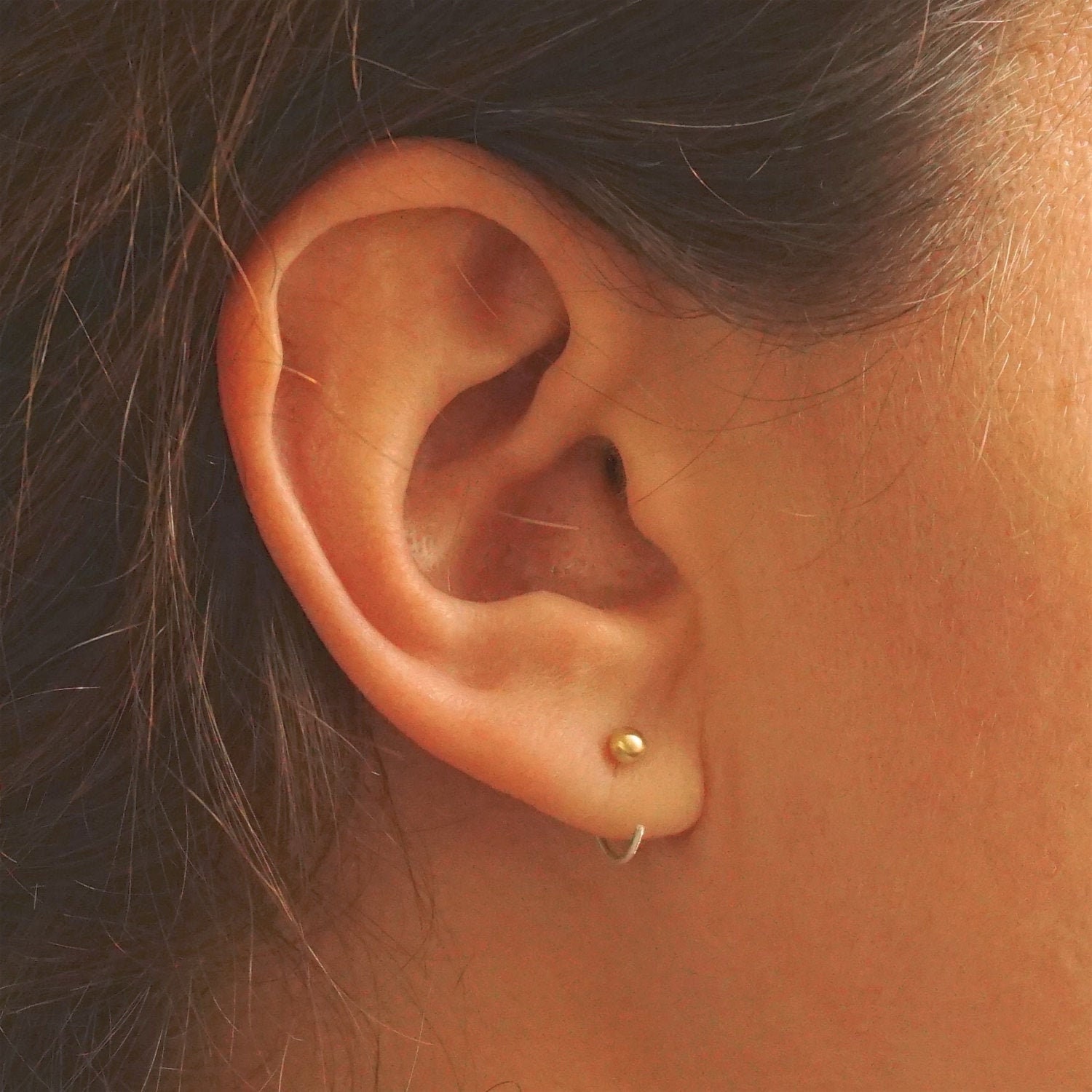 Ball Hugging Hoop Earring Sterling Silver Hug Earrings Tiny | Etsy