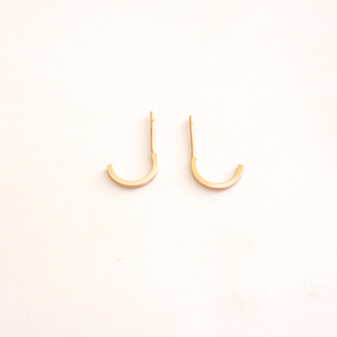 Tiny Hugging Hoop Studs Sterling Silver Hug Earrings Hugger - Etsy