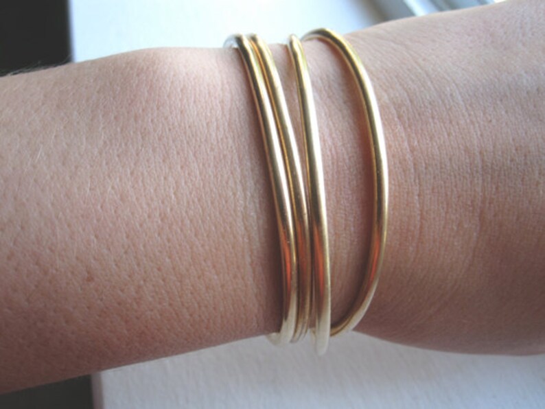 2mm Round Cuff Bracelet With Rounded Ends Line Brass - Etsy