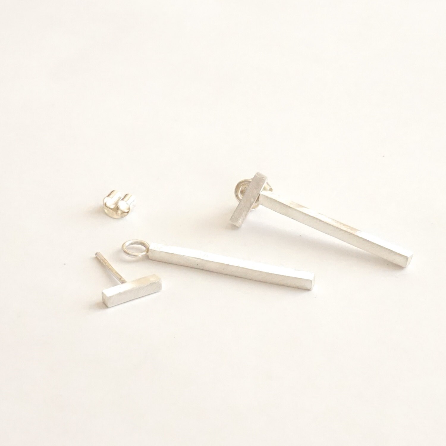 Silver Ear Jacket Single or Pair Gift T Ear Jacket Square - Etsy