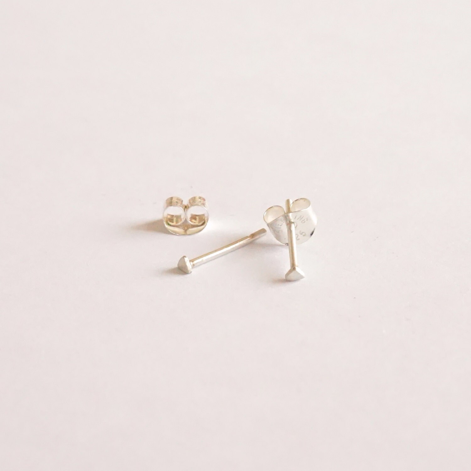 2mm Triangle Stud Earrings Cartilage Tragus Ear Lobe Stud Gold - Etsy