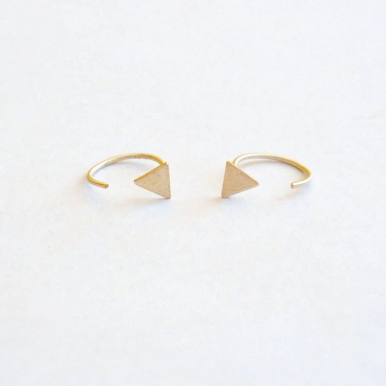 Triangle Hugging Hoops Hug Earrings Ear Hugger Hoops Minimalist Fashion ...