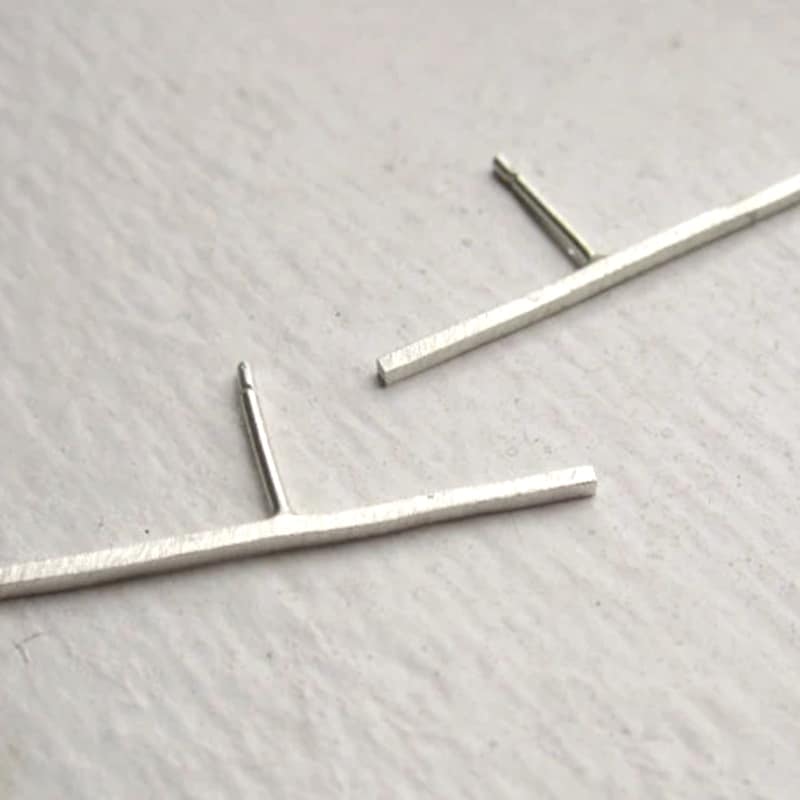 Silver Line Earrings - Etsy