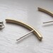 Gold Colored Brass Curved Bar Stud Sterling Silver Curved Bar - Etsy