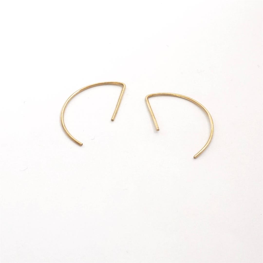 Open Hoop D Earrings Minimalist Design Geometric Modern Simple Shapes ...