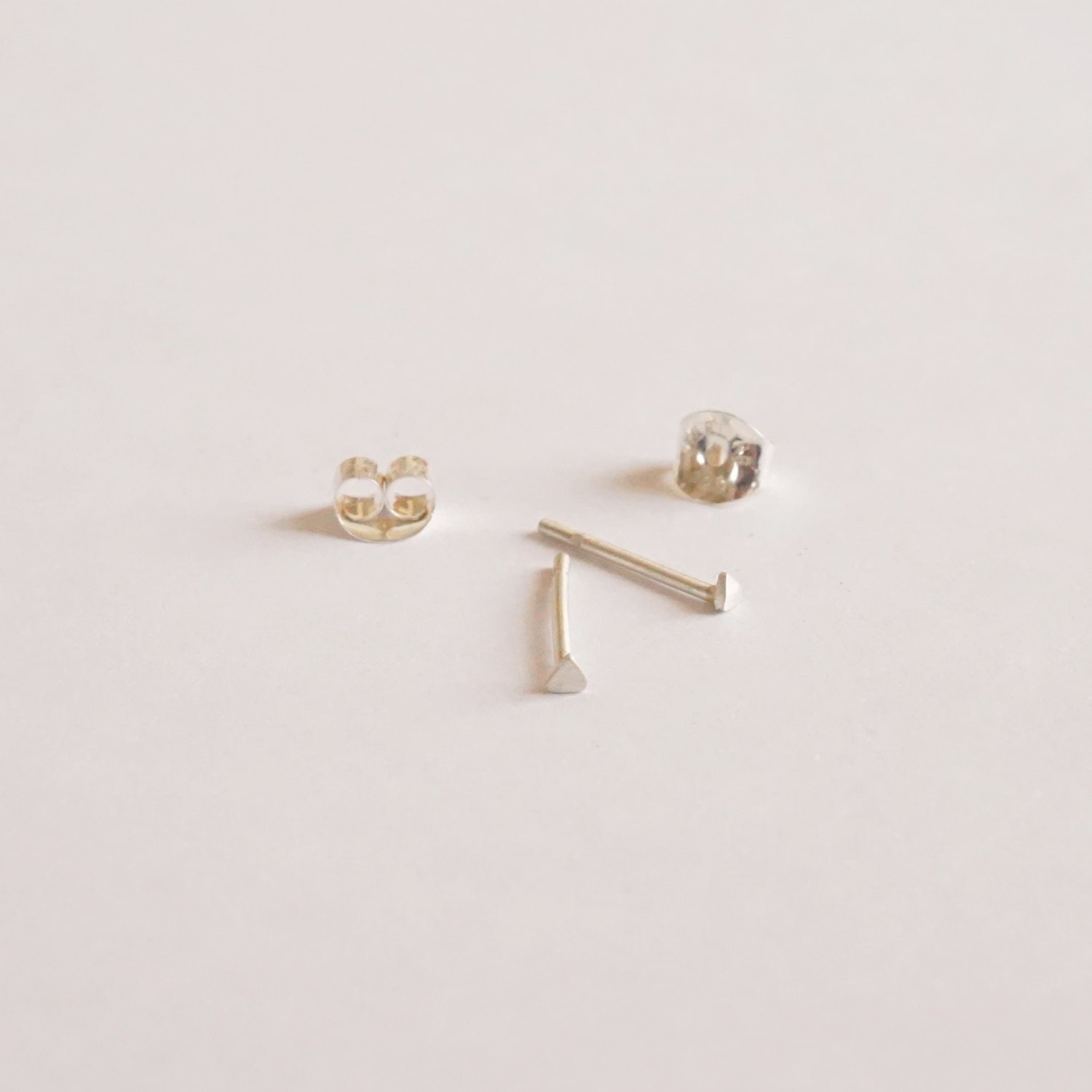 2mm Triangle Stud Earrings Cartilage Tragus Ear Lobe Stud Gold - Etsy